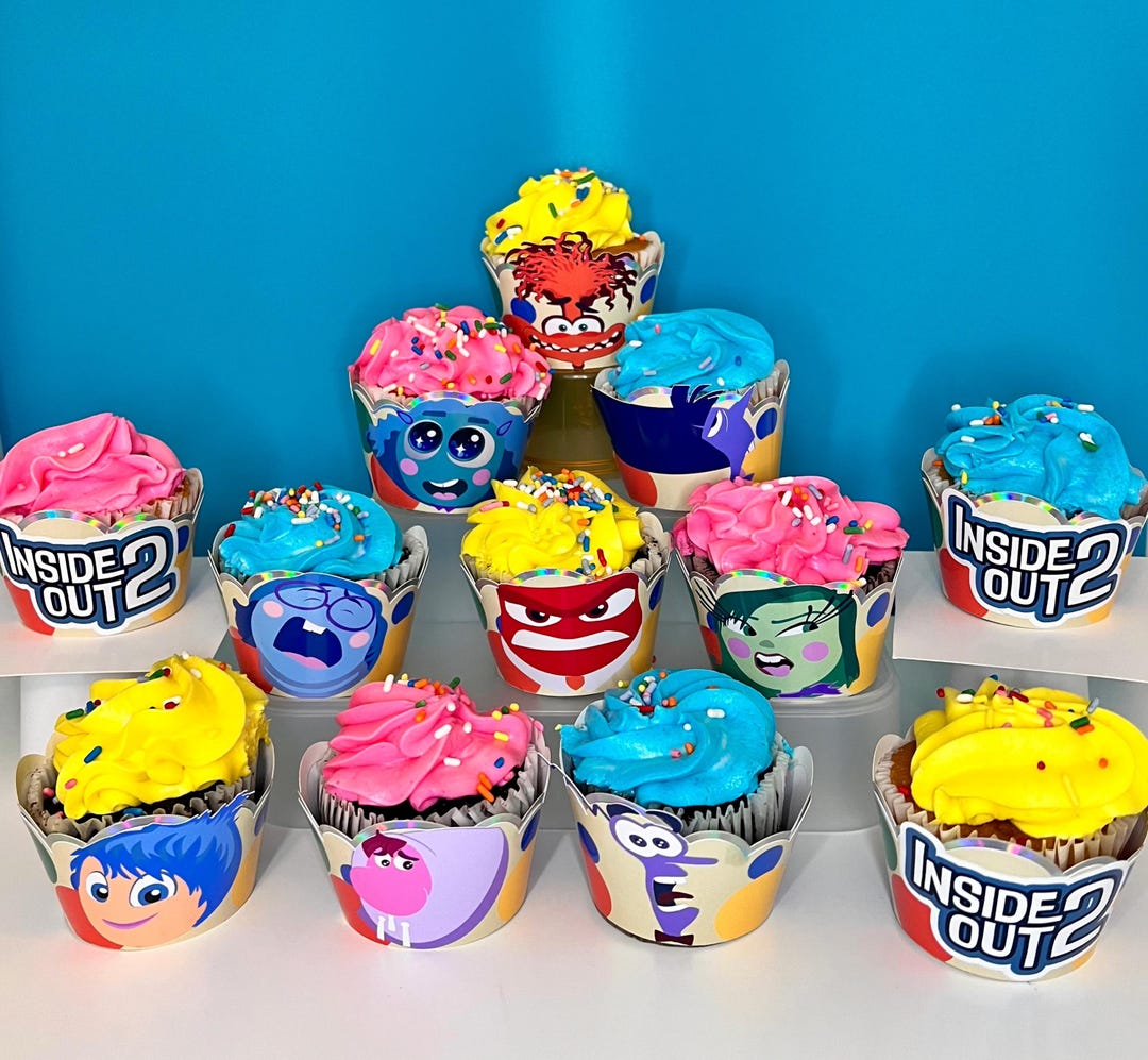 Inside Out 2 Cupcake Wrappers, Inside Cupcakes Toppers, Cake Wrappers ...