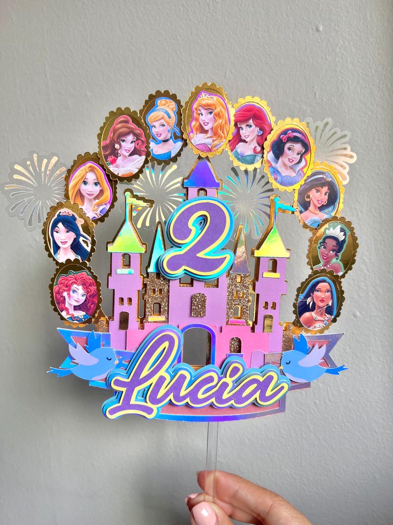 Princess Cake Topper, Disney Princess Cake Topper, Princess Cake ...