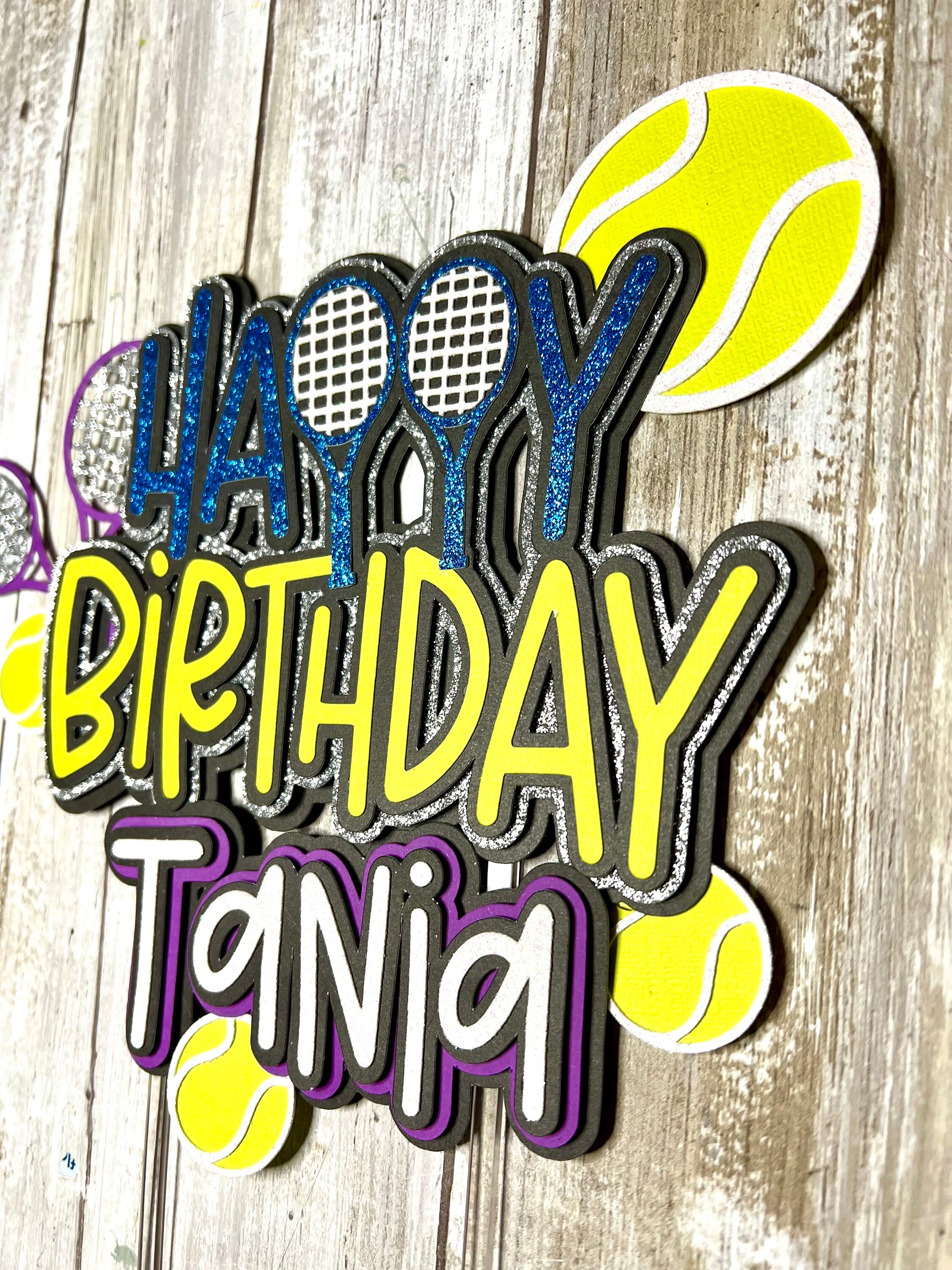 Tennis Theme Cake Topper, Tennis Birthday Party, Tennis Cake, Sport ...