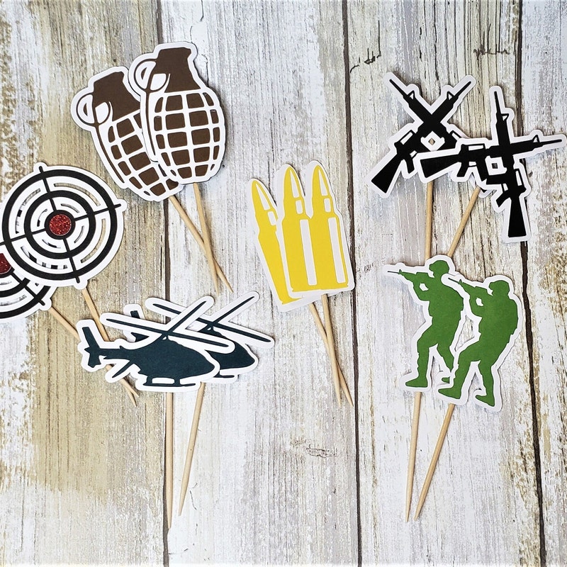 Army Cupcake Toppers - Etsy