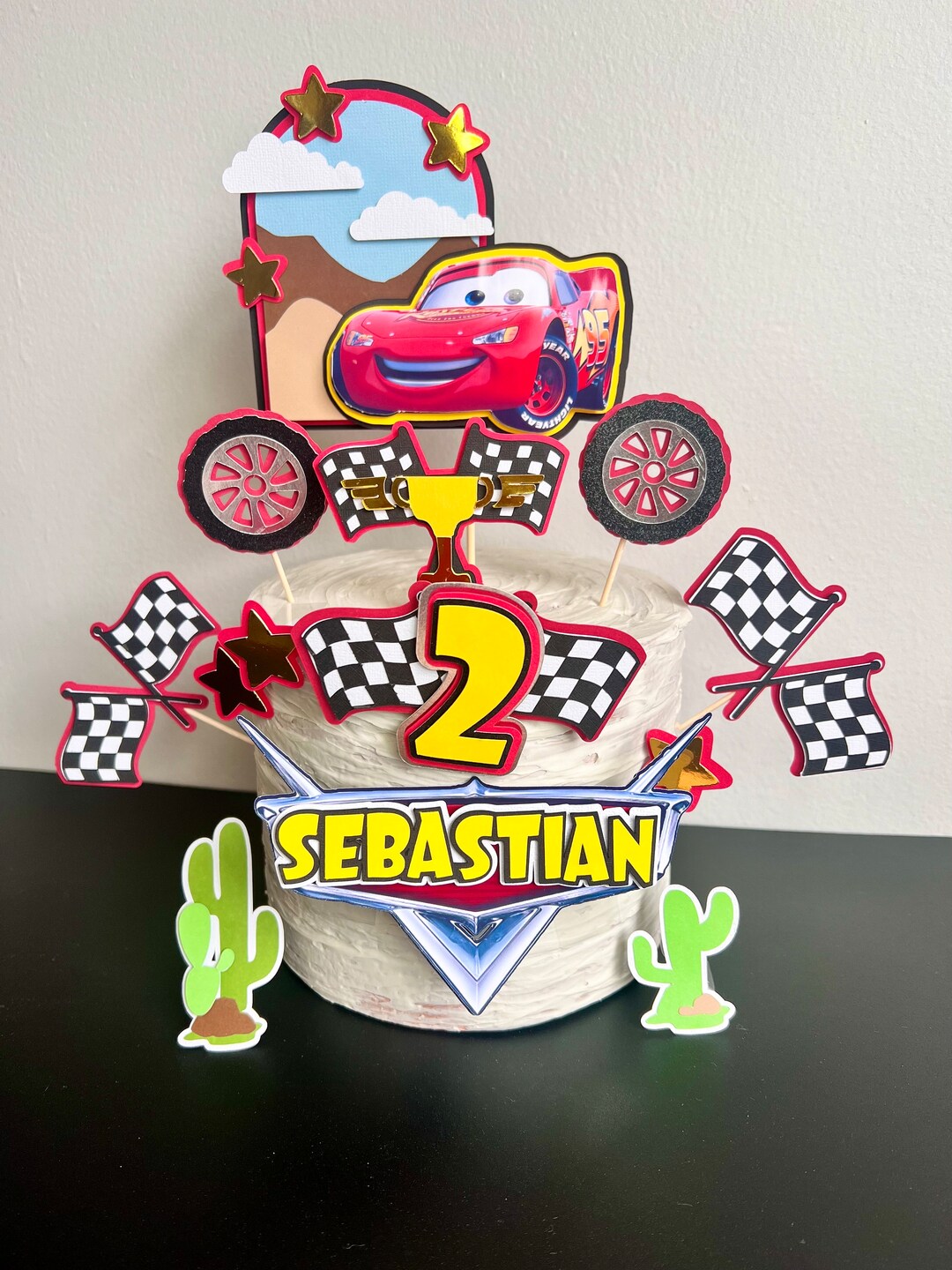 Cars Cake Topper Set, Lightning Mcqueen Cake Topper, Lightning Cake ...