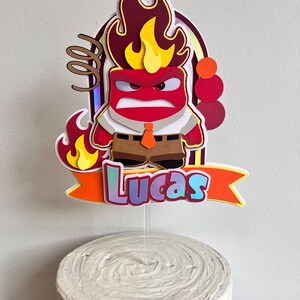 Anger Inside Out 3D Cake Topper, Inside Out Cake Topper, Fury Cake ...