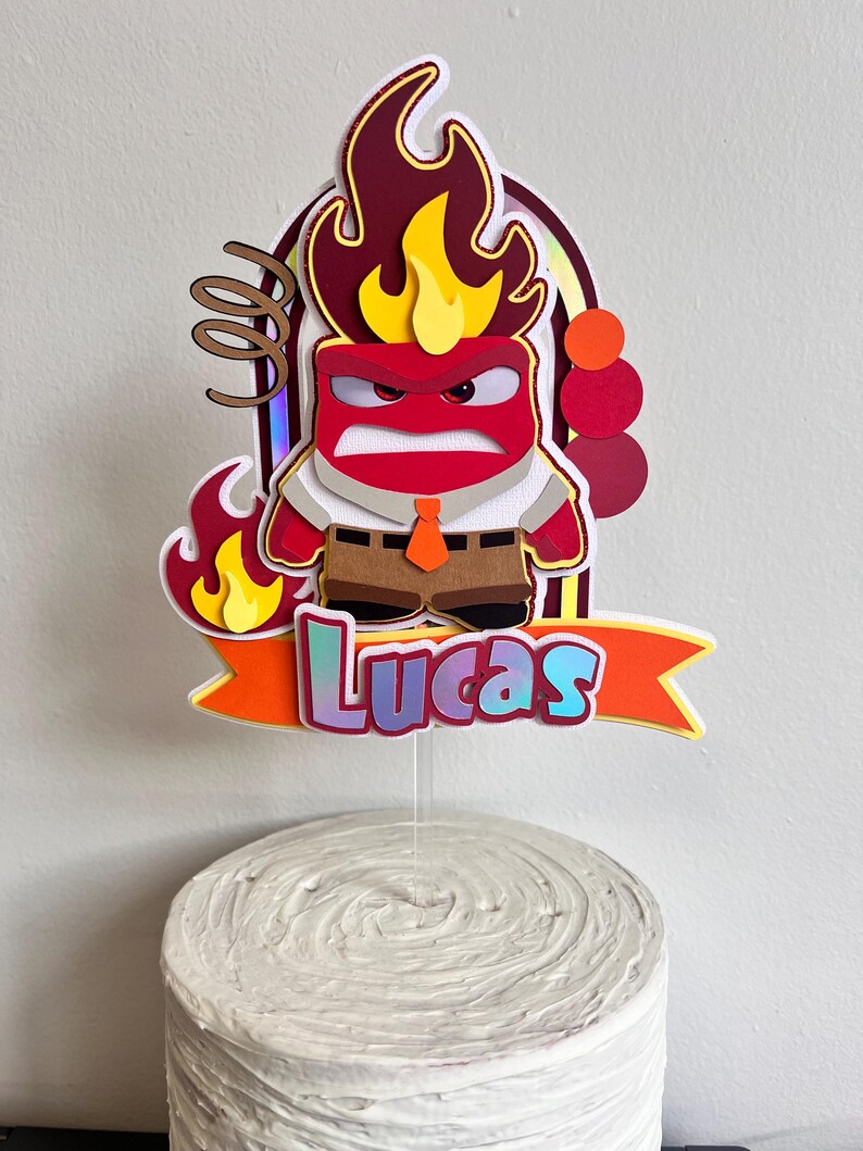 Anger Inside Out 3D Cake Topper, Inside Out Cake Topper, Fury Cake ...