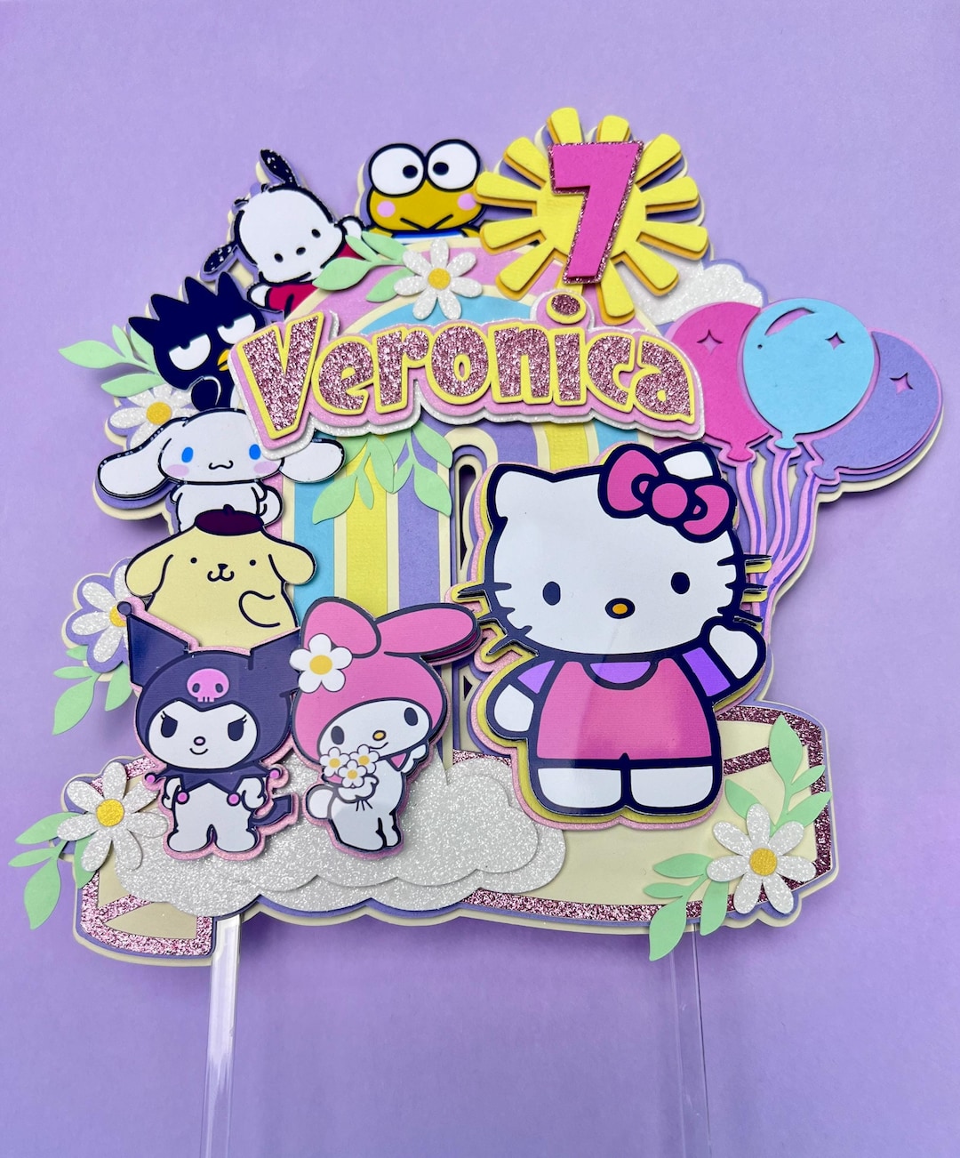 Kitty Cake Topper, My Melody Cake Topper, Kitty and Friends Cake Topper ...