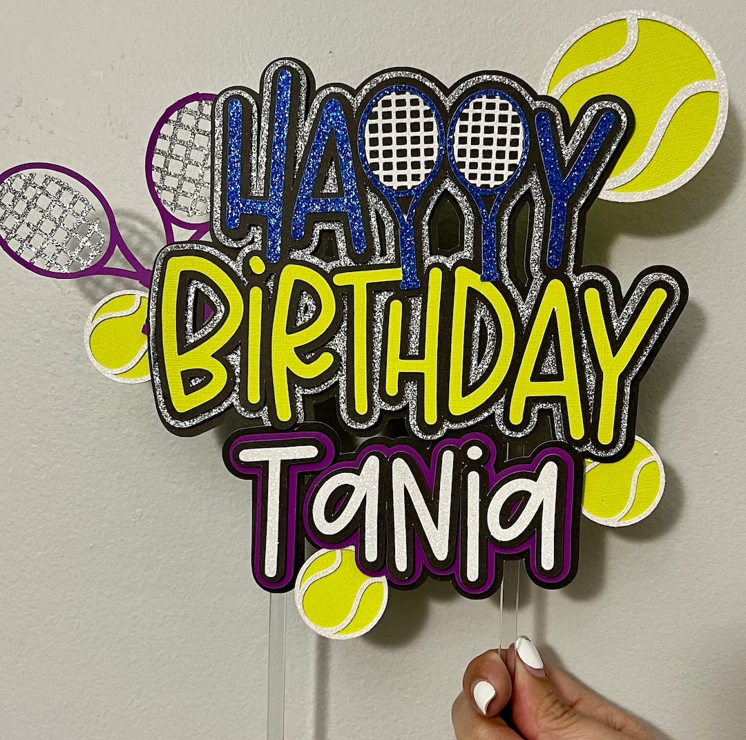 Tennis Theme Cake Topper, Tennis Birthday Party, Tennis Cake, Sport ...