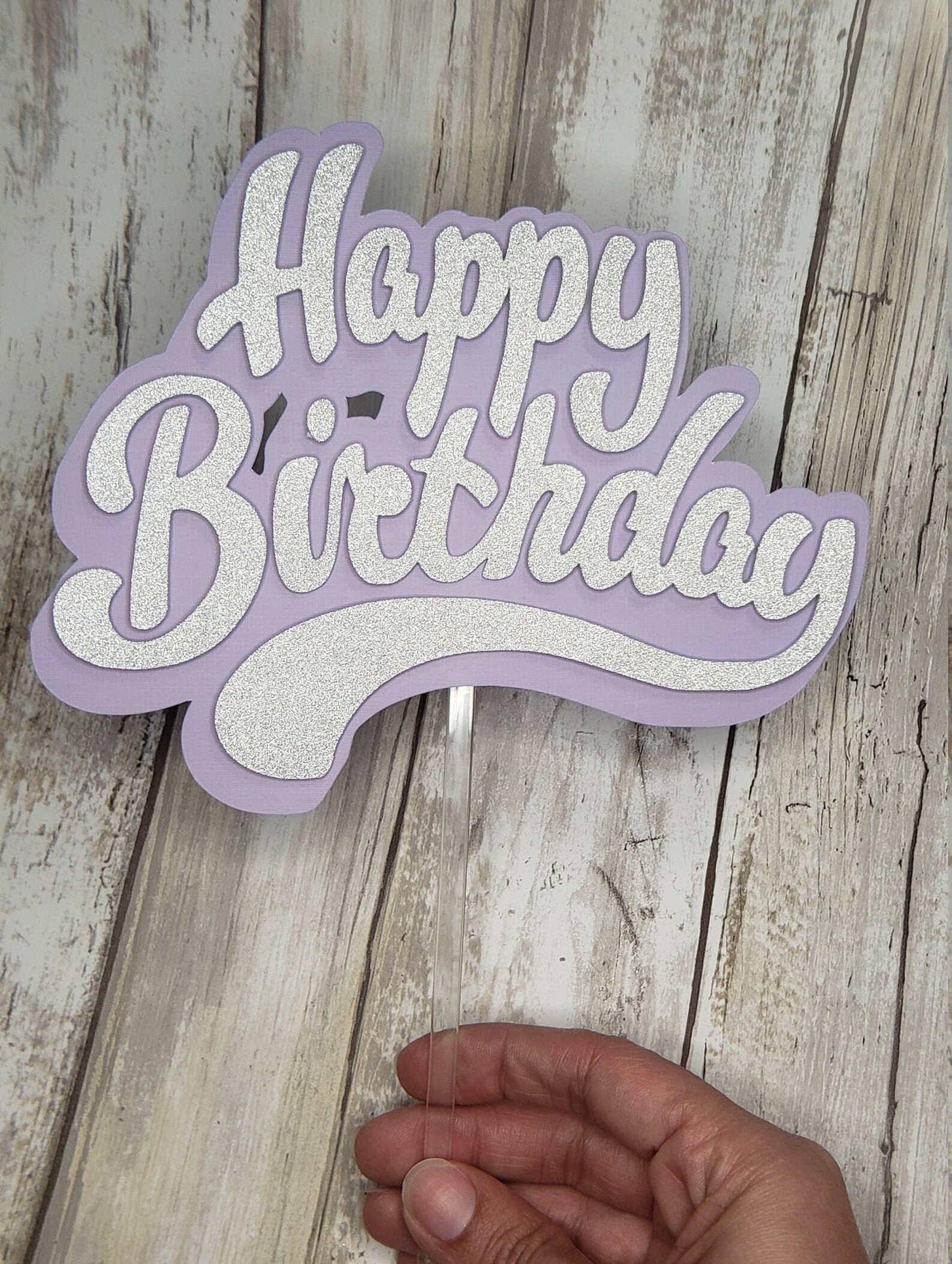 Happy Birthday Cake Toppers Cake Decoration Sign With Clear - Etsy