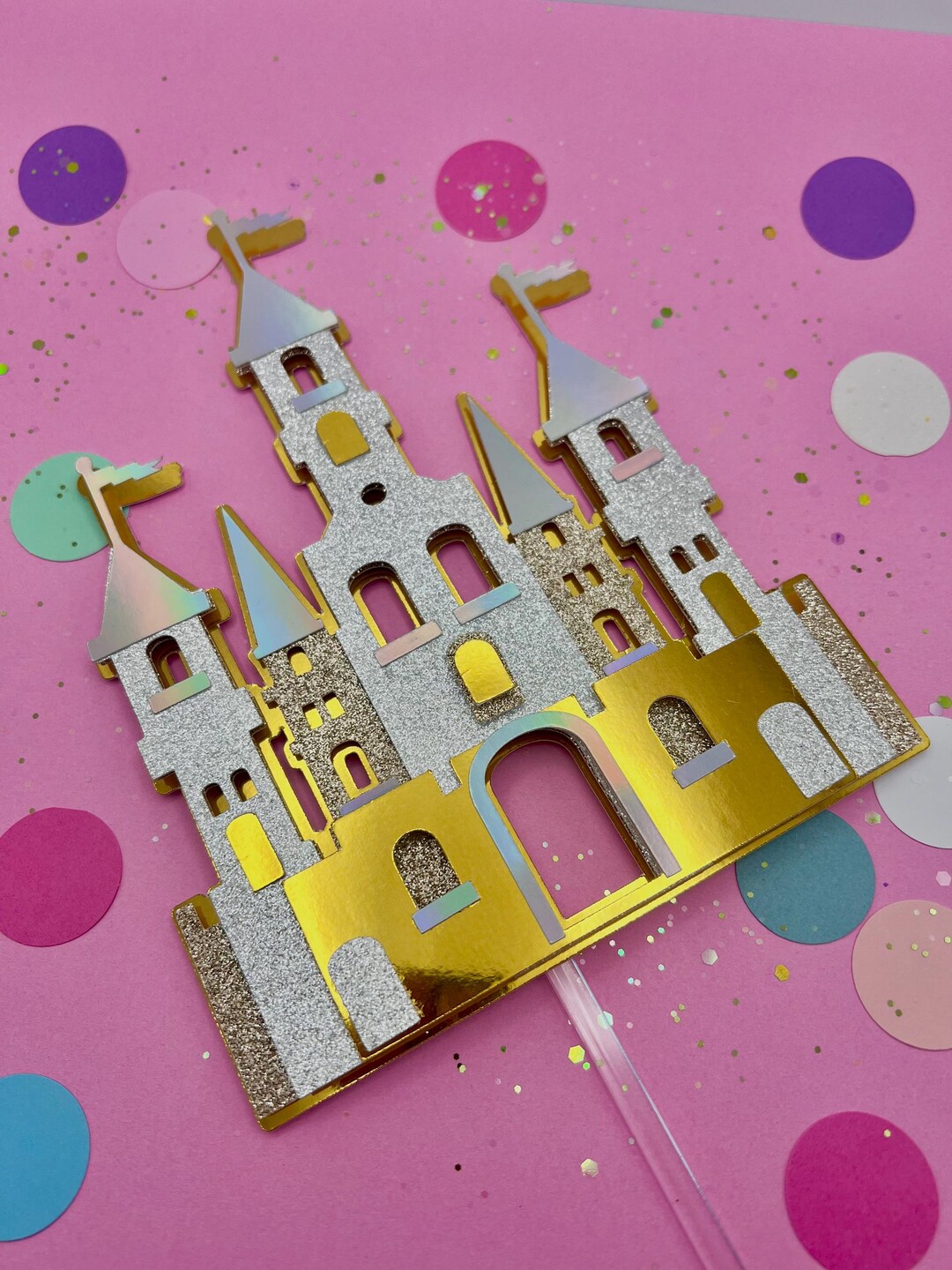 Castle Cake Topper, Princess Castle Cake Topper, Princess Birthday Cake ...
