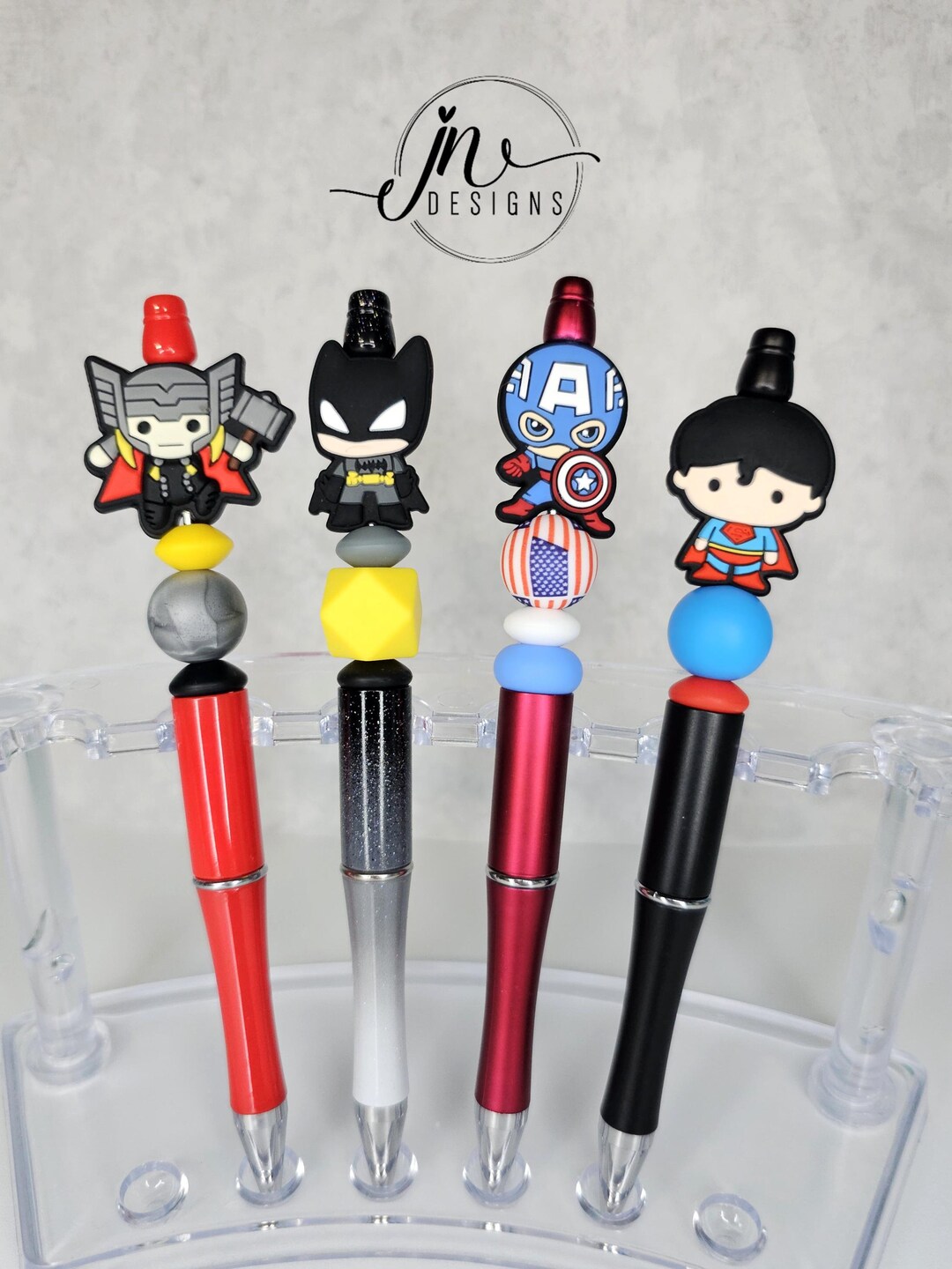 Beaded Pen - Superhero | Thor | Bat | Captain A | Super Man | Heroes - Etsy