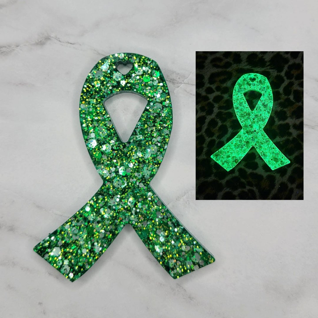 Green Glow Awareness Ribbon Prop Keychain - Etsy