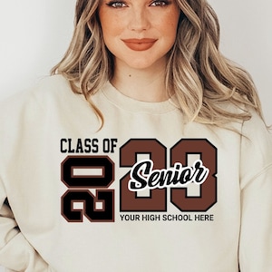 Personalized Senior 2023 Sweatshirt, Custom School Name Class of 2023 ...