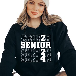 Senior 2024 Sweatshirt, High School College Graduate Sweatshirt, Groovy ...