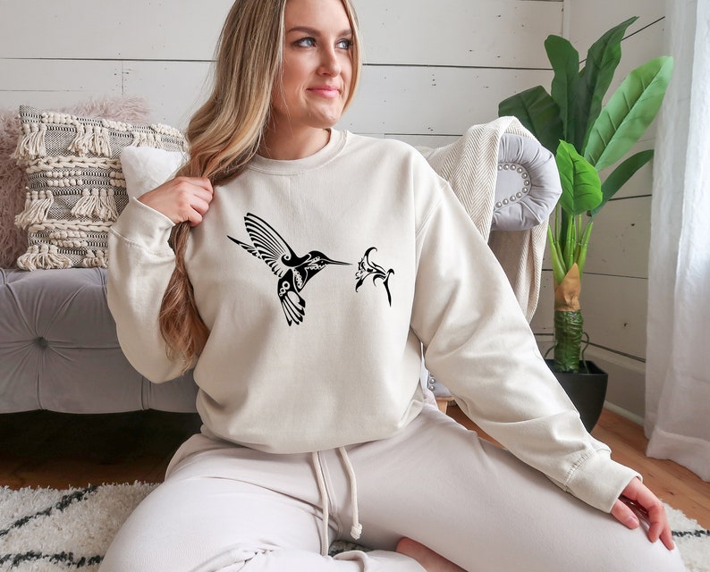 Humming Bird Mandala Floral Flower Sweatshirt Hummingbird - Etsy
