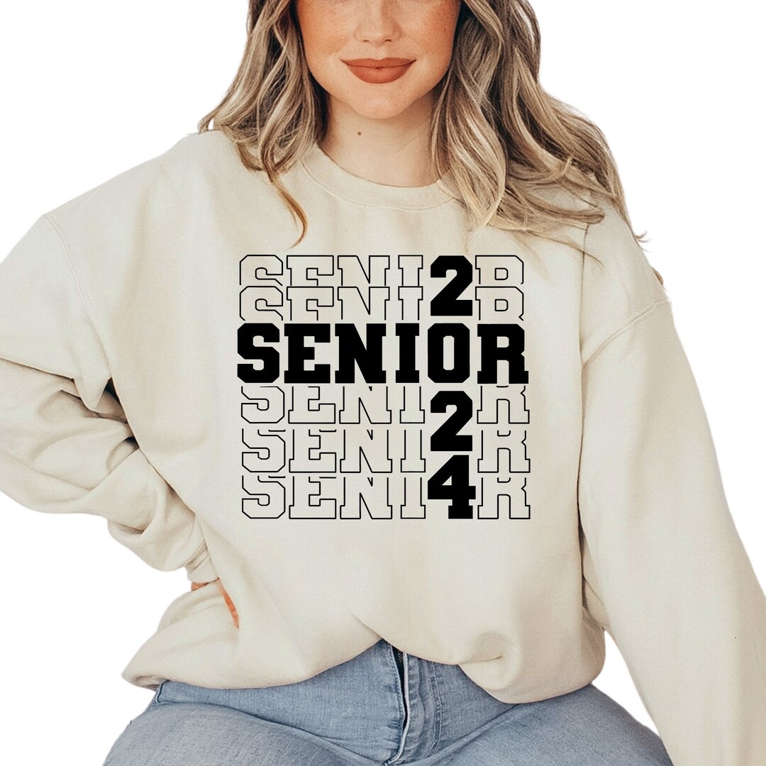 Senior 2024 Sweatshirt, High School College Graduate Sweatshirt, Groovy ...