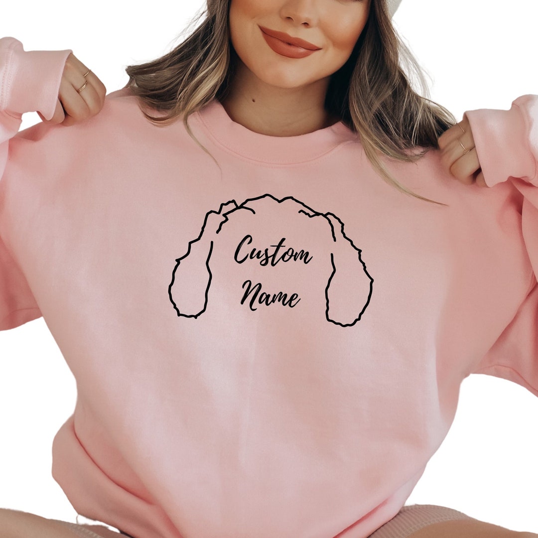 Cavapoo Ears Dog Mom Sweatshirt, Personalized Dog Name Hoode, Cavapoo ...