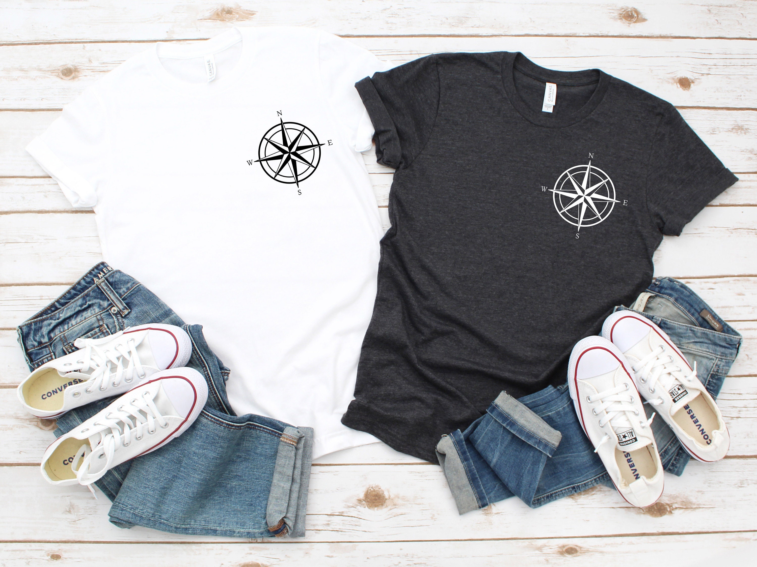 Compass Shirt. Wanderlust and Camping Outdoors T-shirt. Hiking | Etsy