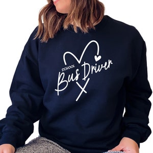 School Bus Driver Hoodie, Back to School Sweatshirt, Cute Bus Driver ...