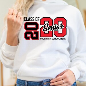 Personalized Senior 2023 Sweatshirt, Custom School Name Class of 2023 ...