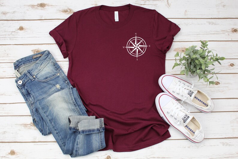 Compass Shirt. Wanderlust and Camping Outdoors T-shirt. Hiking | Etsy