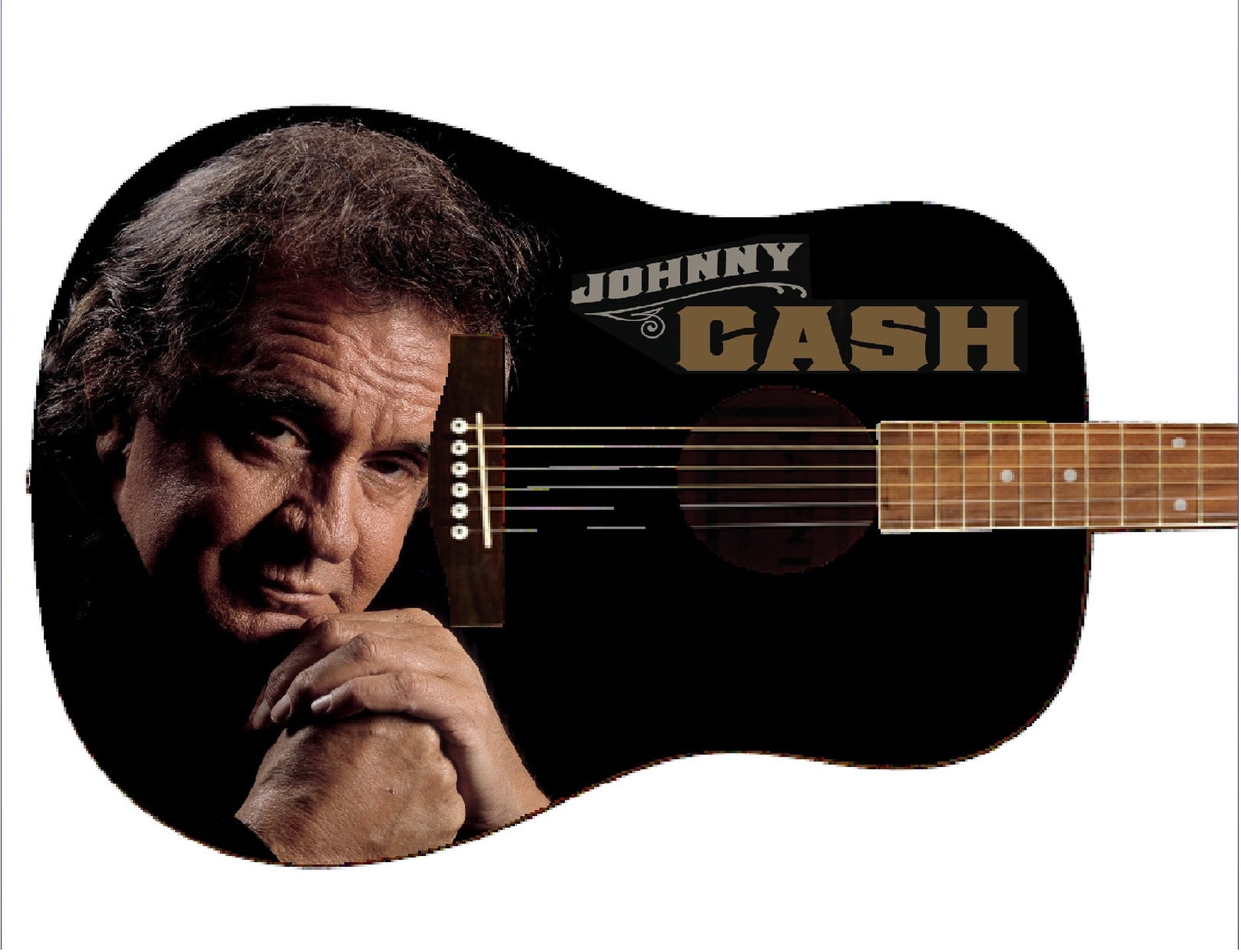 Johnny Cash Custom Guitar - Etsy