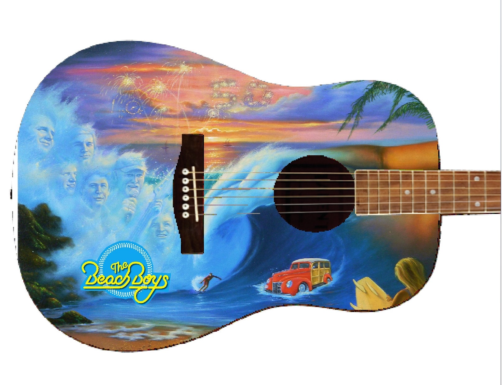Beach Boys Custom Guitar - Etsy