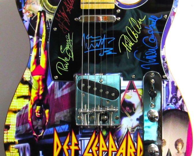 Def Leppard Autographed Guitar - Etsy