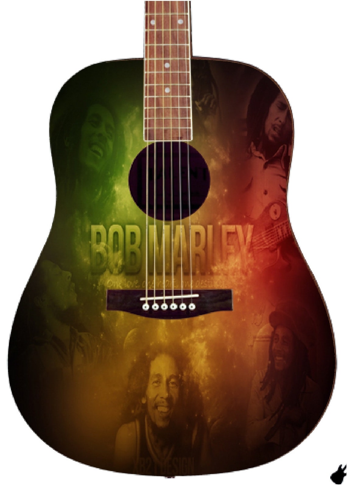 Bob Marley Custom Guitar - Etsy
