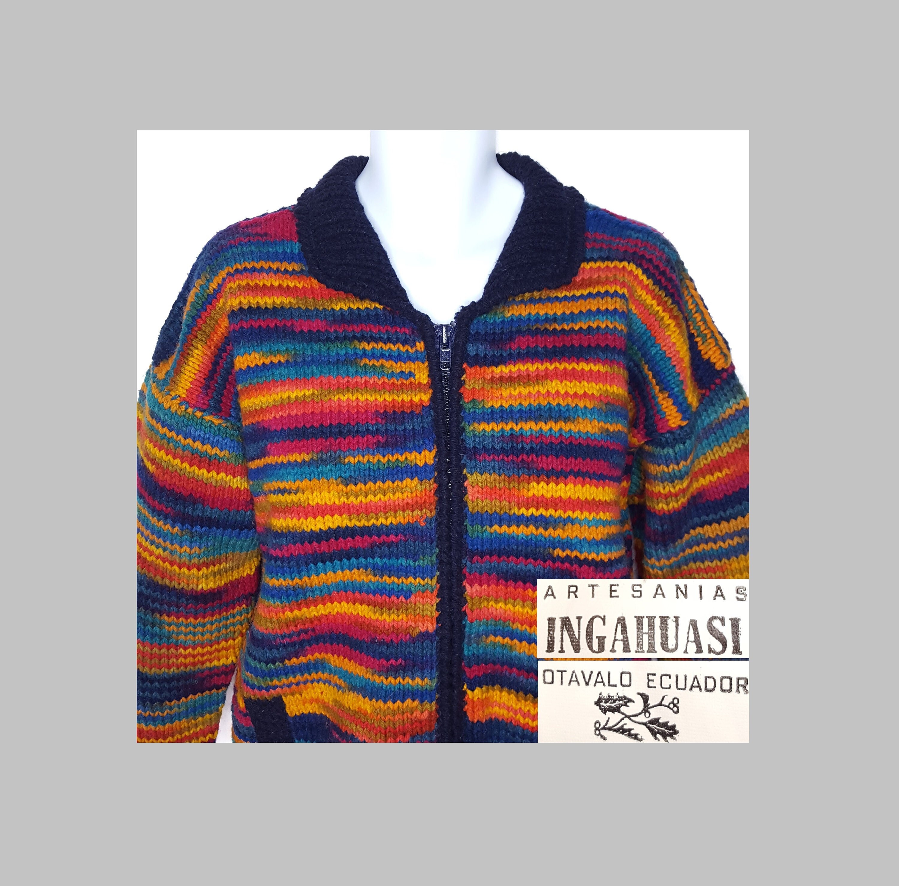 Ecuadorian Alpaca Cardigan Hooded Sweater - munimoro.gob.pe
