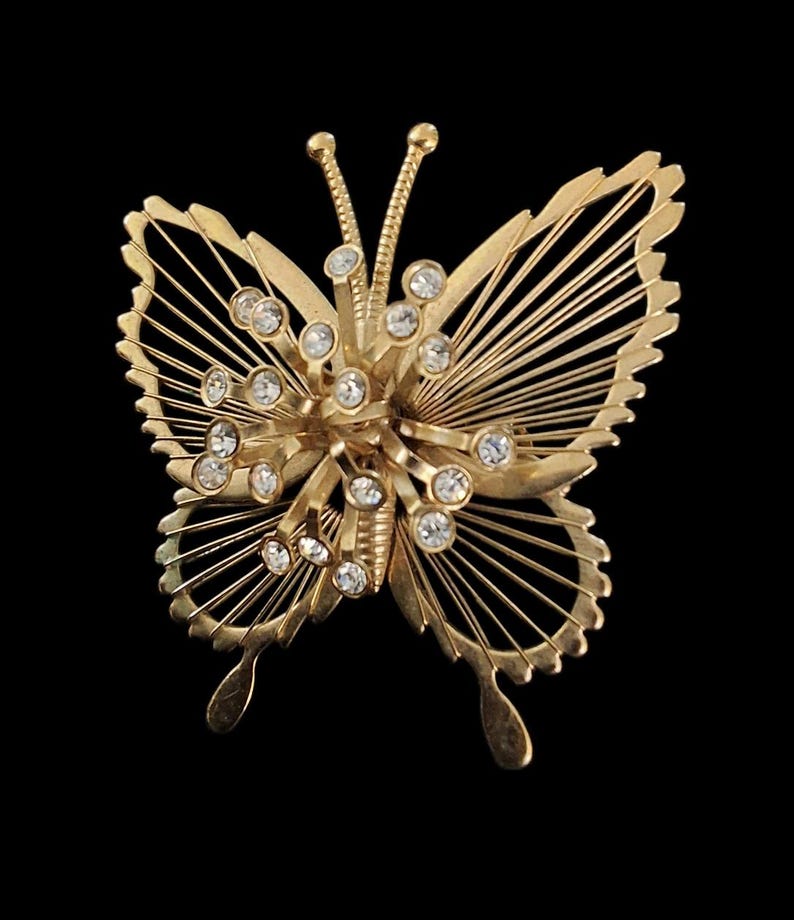 Vintage Monet Butterfly Brooch - Etsy
