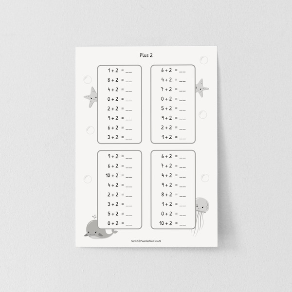 Math Worksheets up to 20 - Etsy