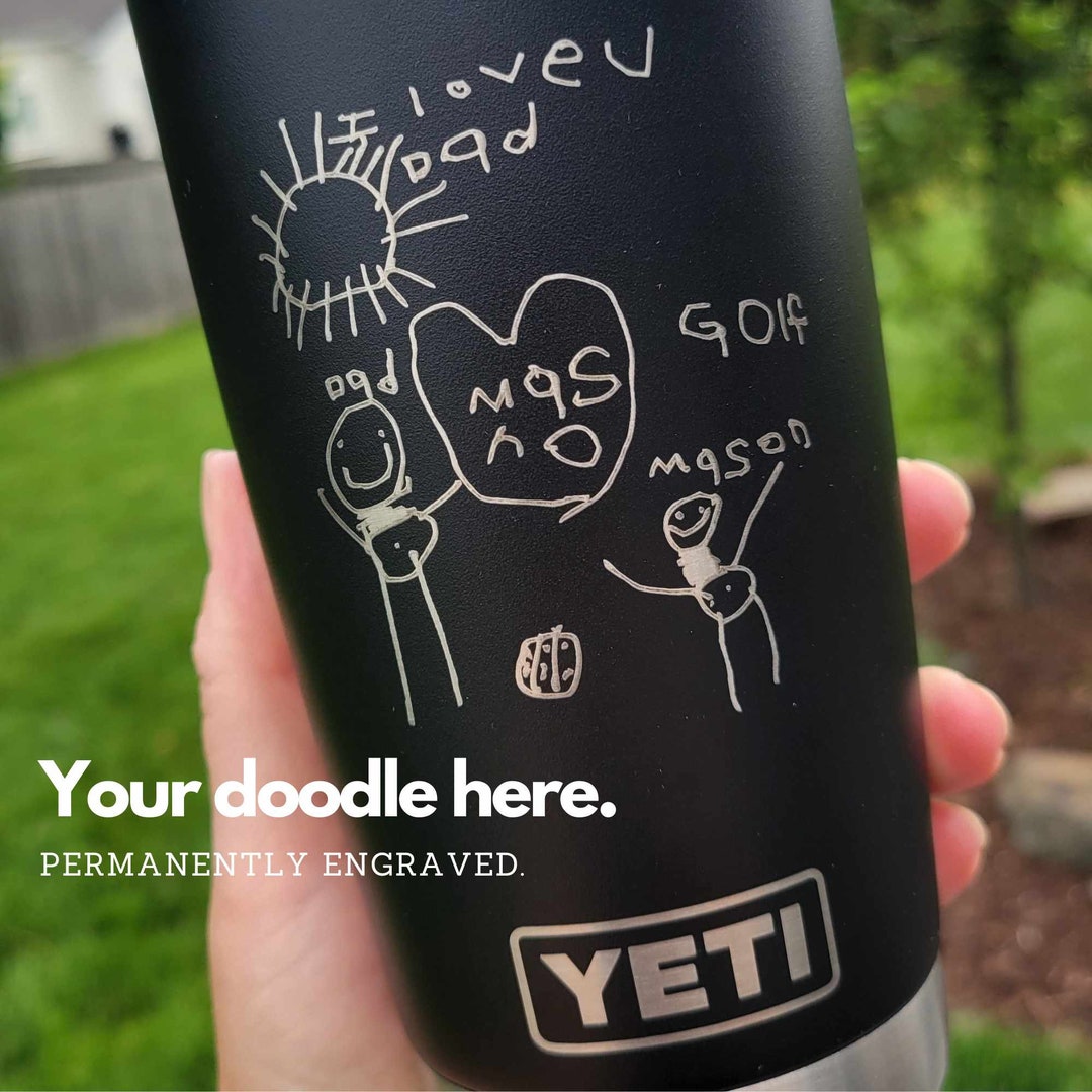 Personalized Engraved Yeti, Handwriting Engraved, Kid's Drawing, Child ...