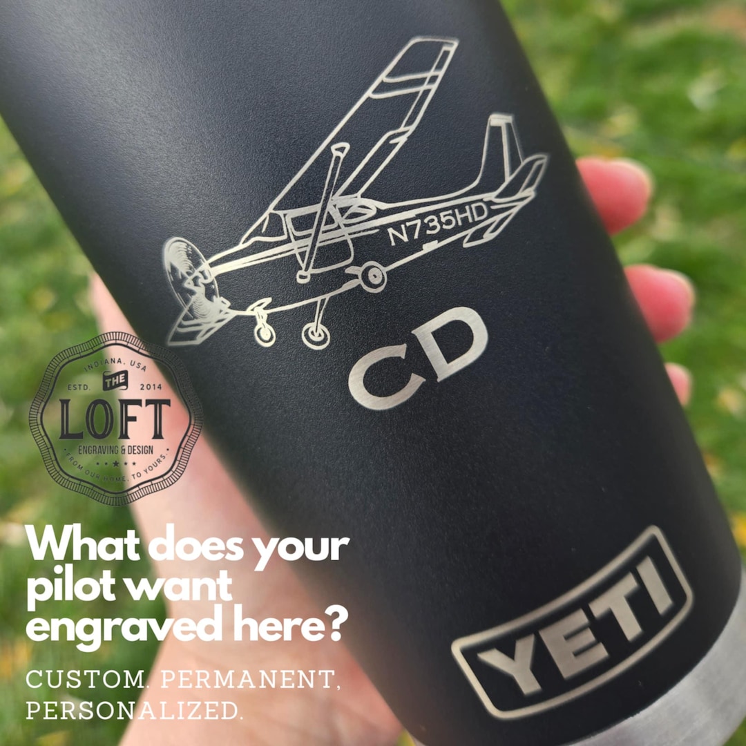 Personalized Engraved Yeti, Plane Lover, Personalized Yeti for Pilot ...