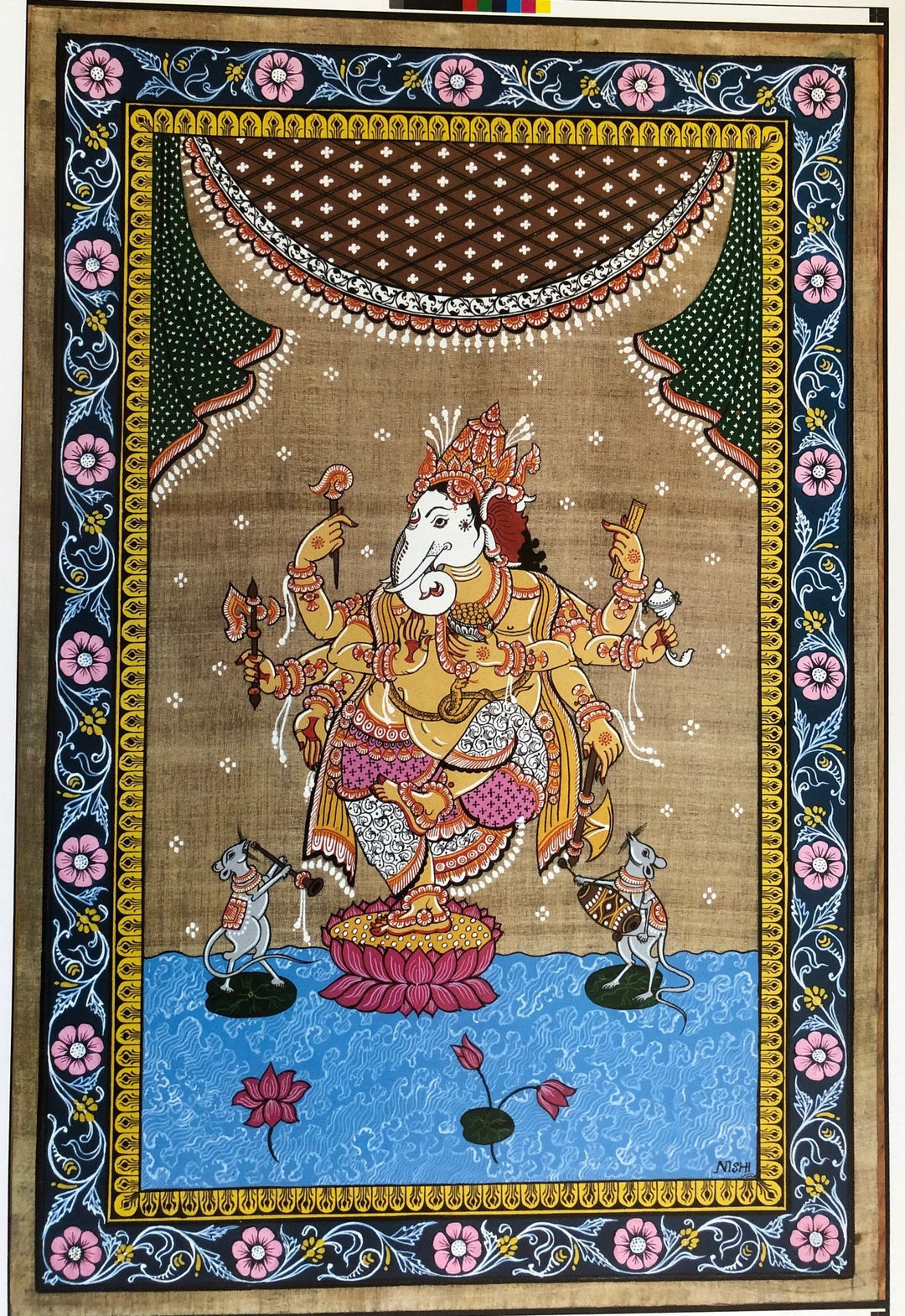 Beautiful Ganesh in Pattachitra Style Painting - Etsy