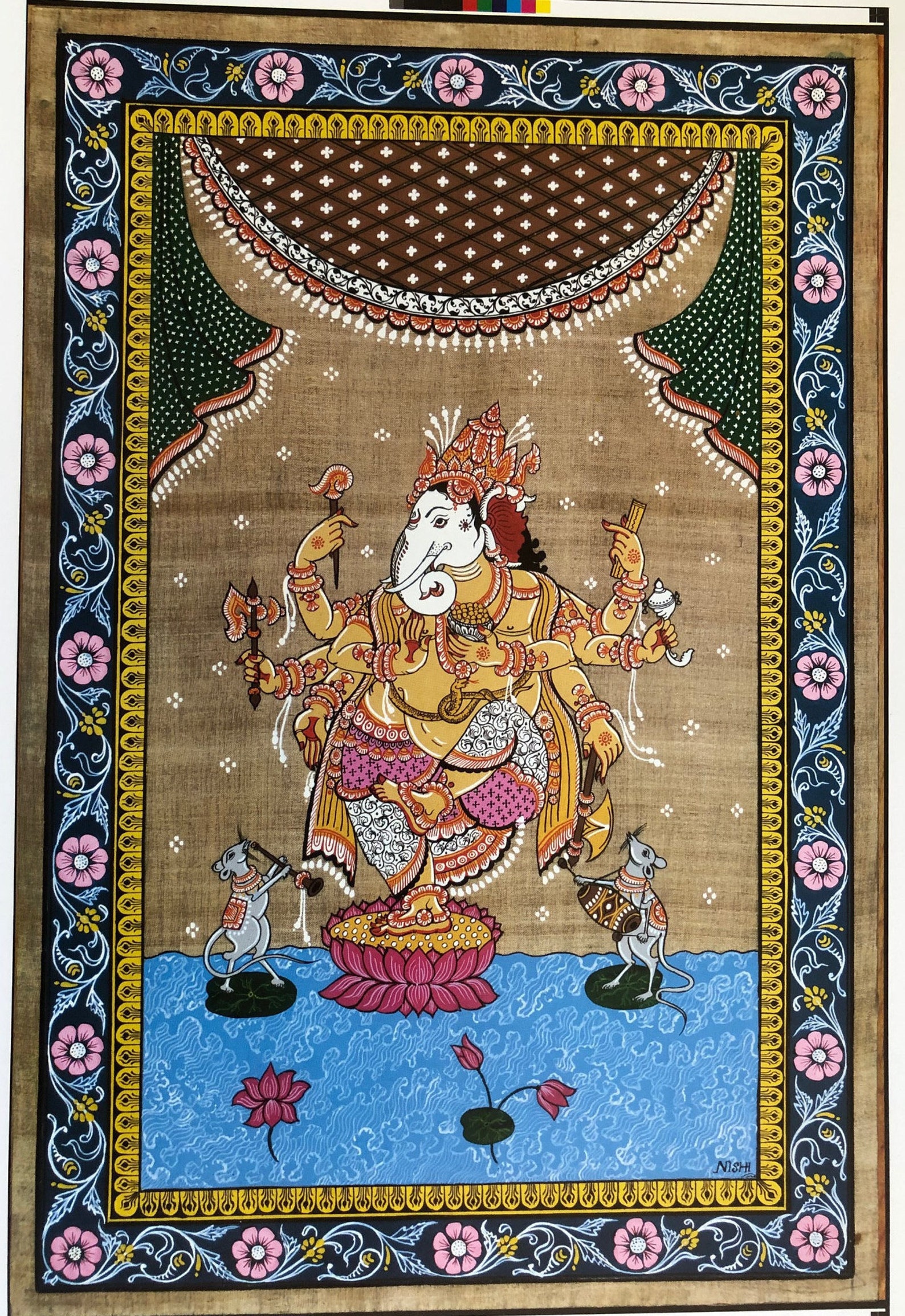 Beautiful Ganesh in Pattachitra Style Painting - Etsy