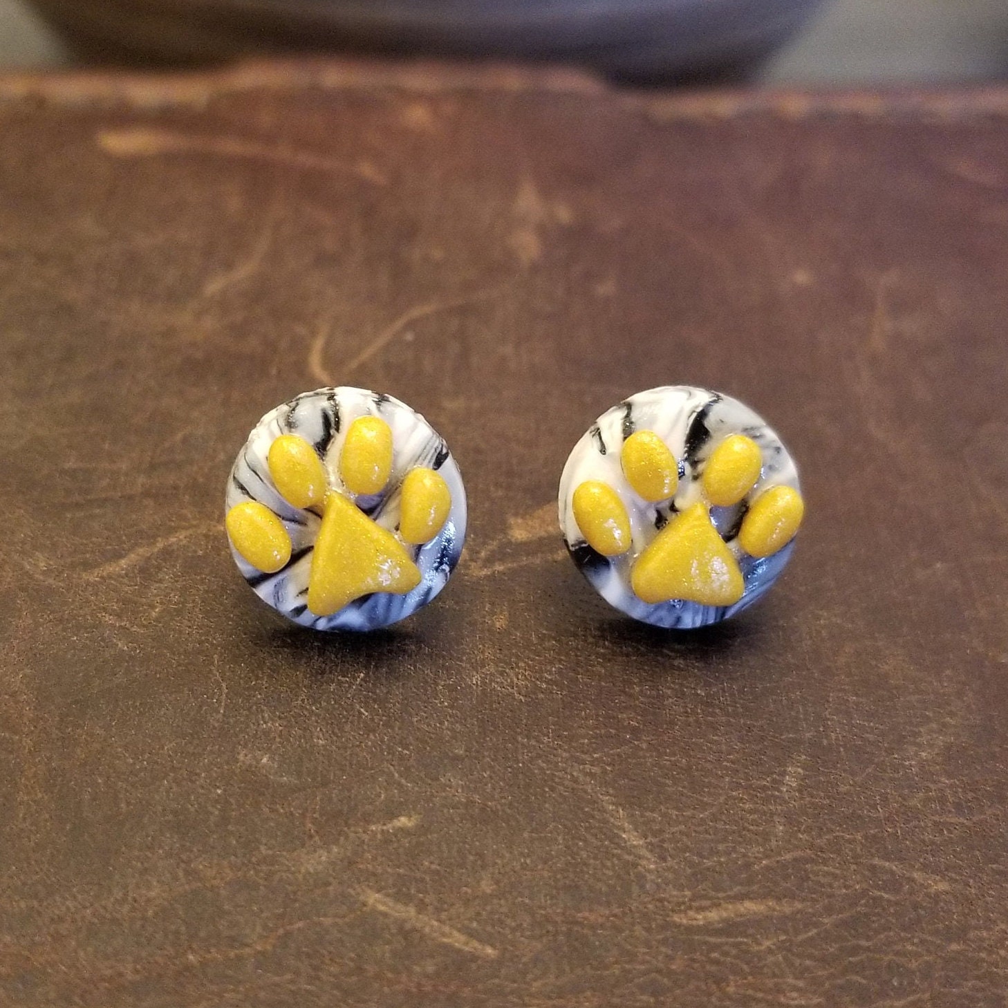 Dog Paw Print Stud Earrings Multi Color Options - Etsy