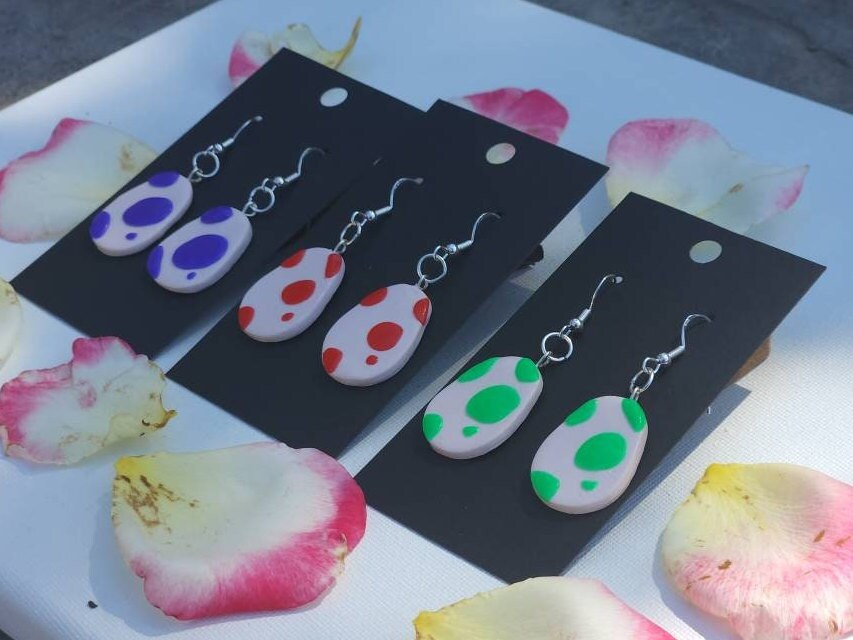 Dino Egg Earrings Inspired by Pokemon - Etsy