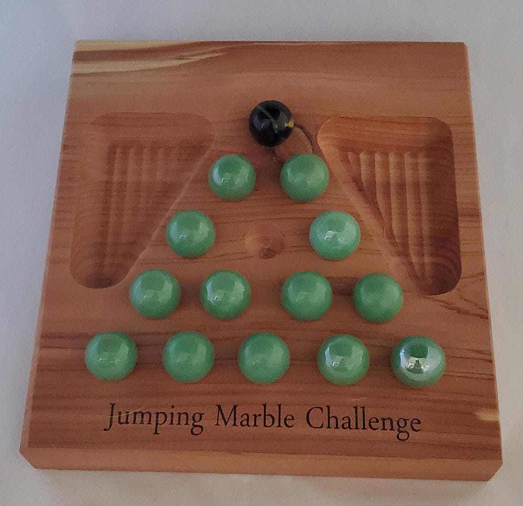 Wood Puzzle Jump Marbles Game - Etsy