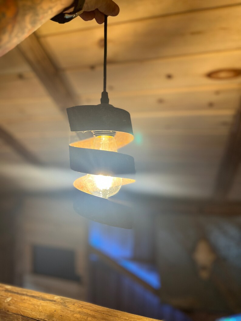 Whiskey Barrel Ring Pendant Light With Edison Bulb - Etsy