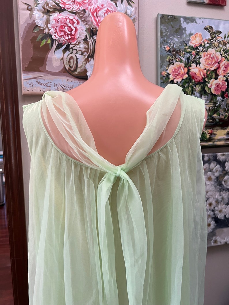 Vintage Lime Green Chiffon Pandora 60’s Nightgown L - Etsy