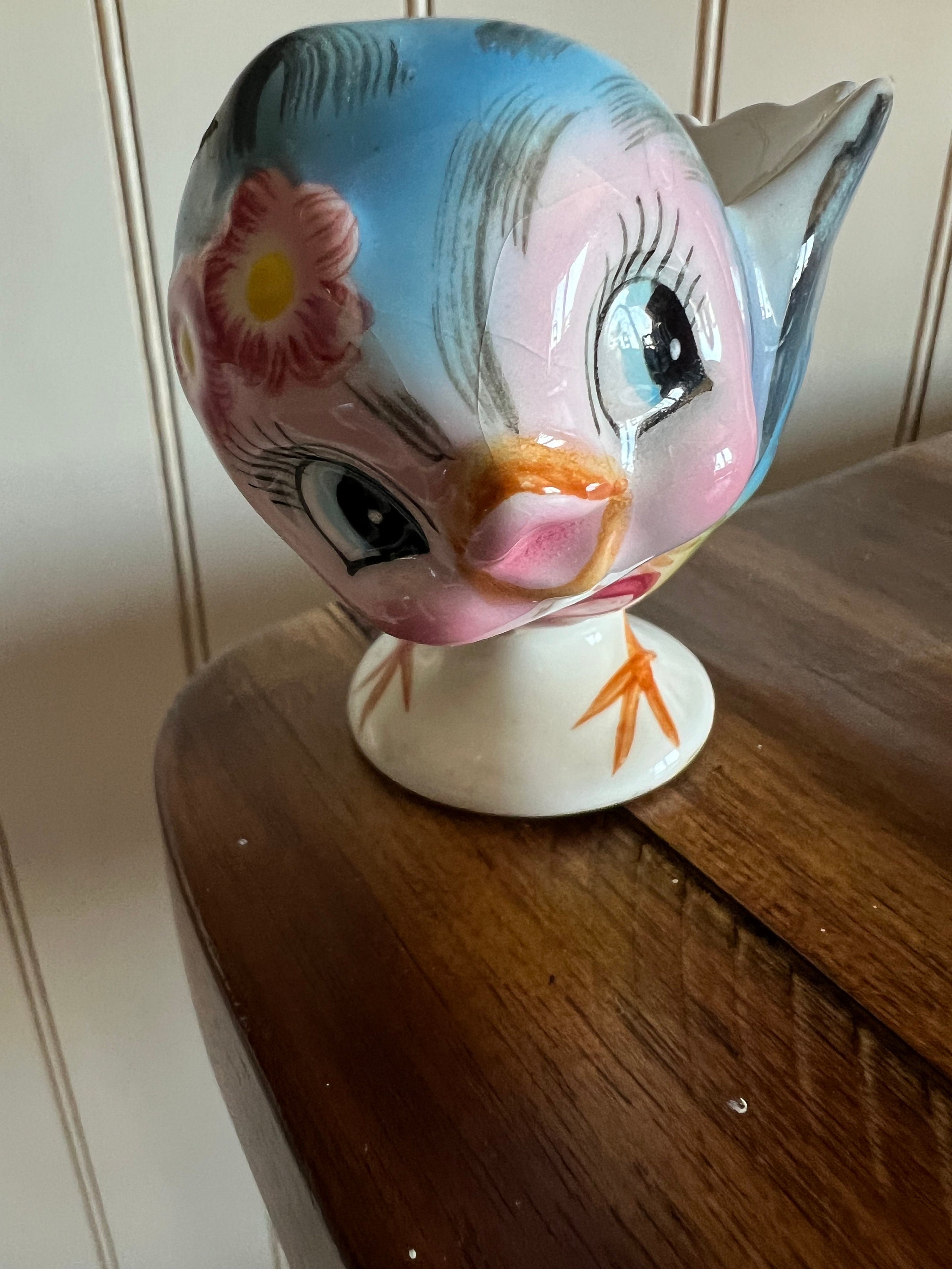 Vintage Signed Geo Lefton 1950s Bluebird Egg Dish/cup Anthropomorphic ...