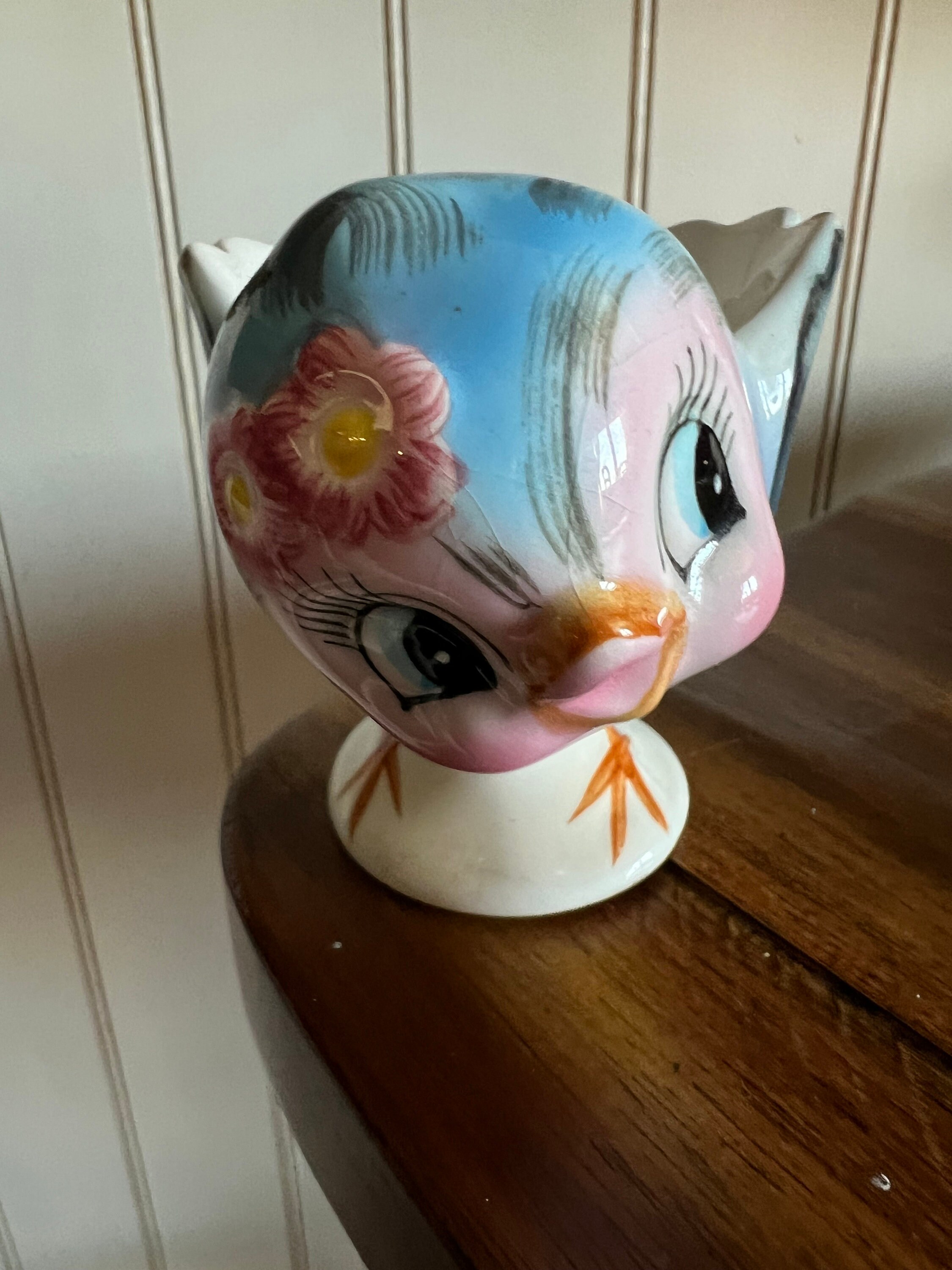 Vintage Signed Geo Lefton 1950s Bluebird Egg Dish/cup Anthropomorphic ...