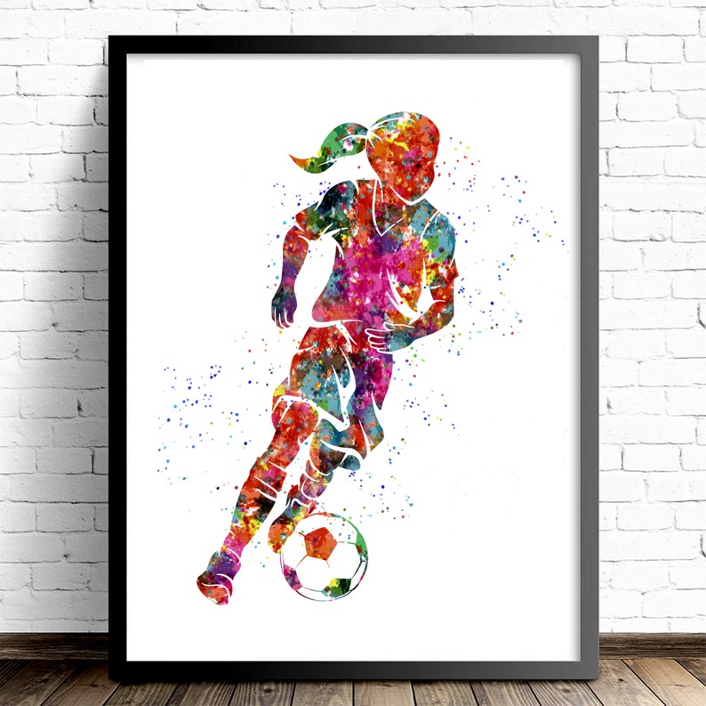 Girl Soccer Player Poster Soccer Decor Unique Soccer Print - Etsy