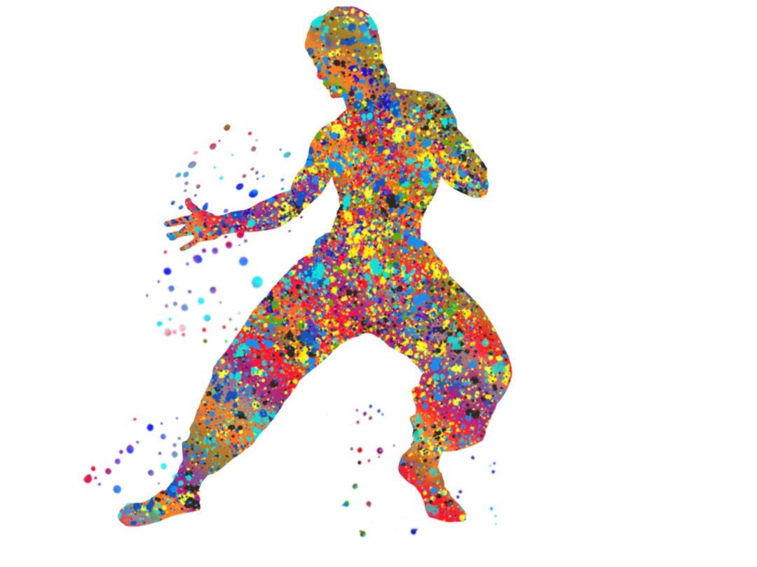 Karate Man Watercolor Print Karateka Poster Shotokan Karate Kick Print ...