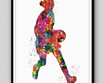 Basketball Watercolor Art Print - Etsy