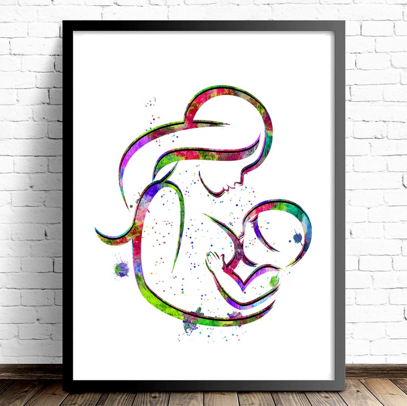 BREASTFEEDING Mother and Baby MOTHERHOOD Baby Poster Gynecology ...
