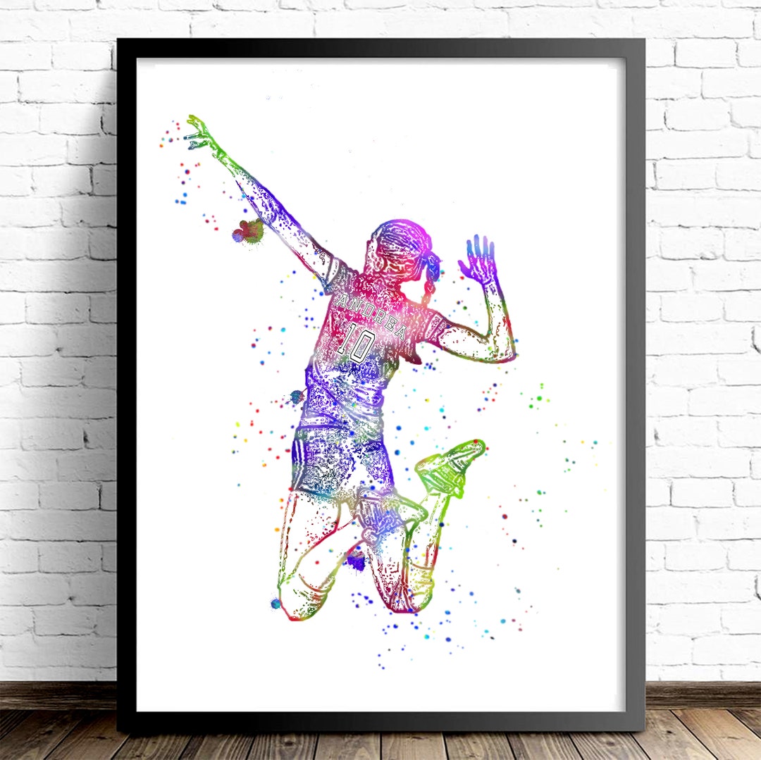 Personalized Girl Volleyball Sports Poster Home Decor Girls Room Wall ...