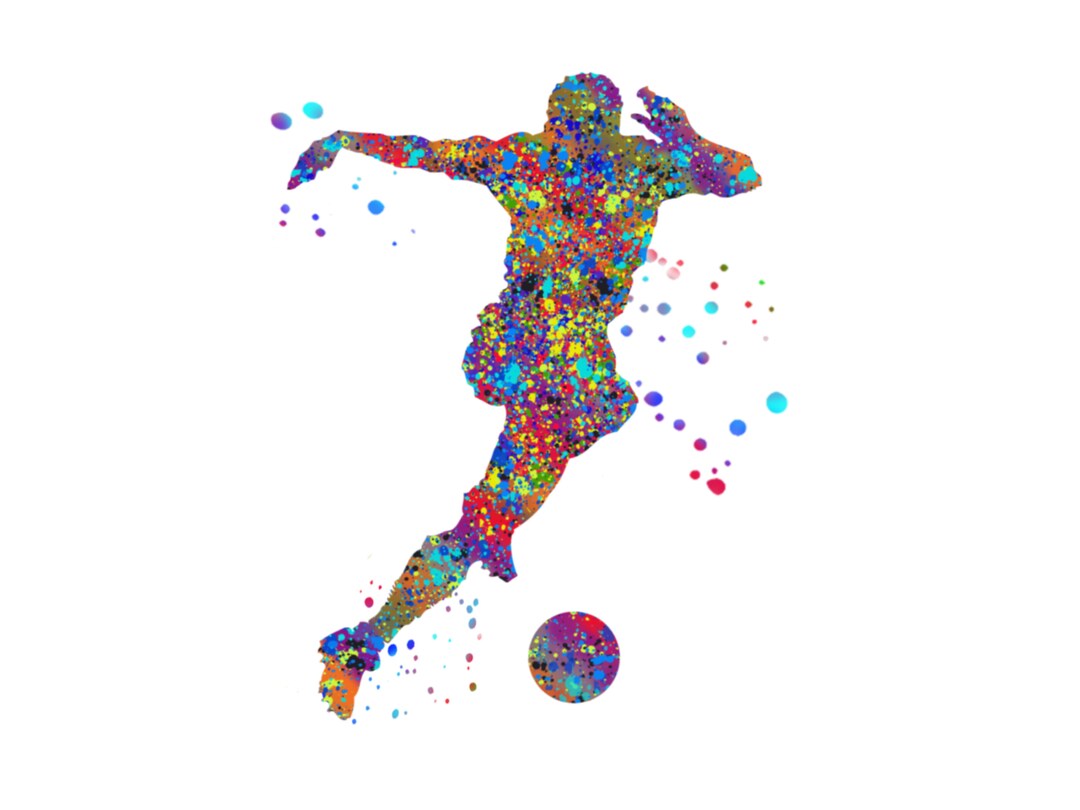 Soccer Player Man, Watercolor Print, Football , Running Soccer, Gift ...