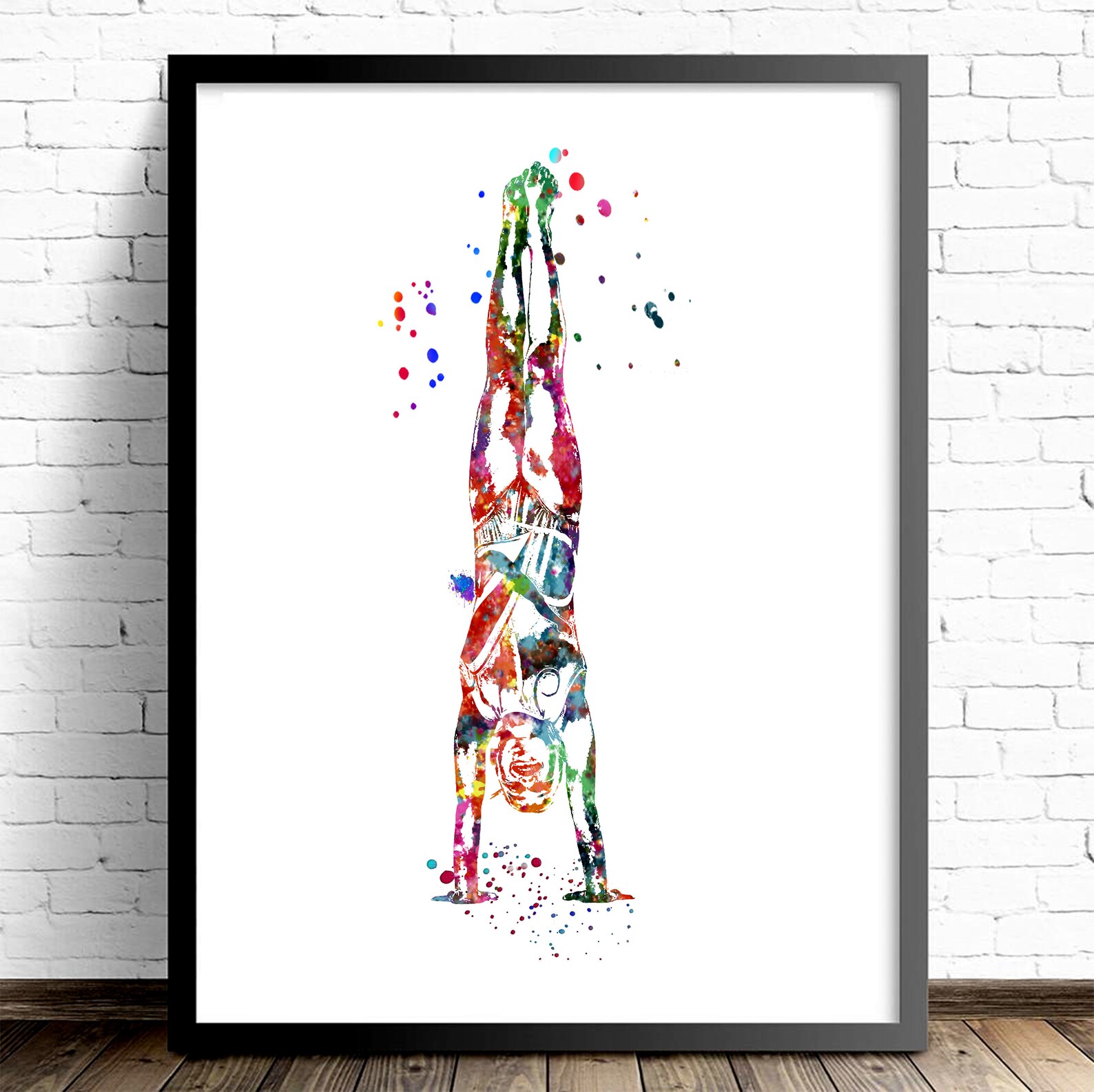 GYMNAST GIRL HANDSTAND Girl’s Room Décor Gift Canvas Multicolor ...