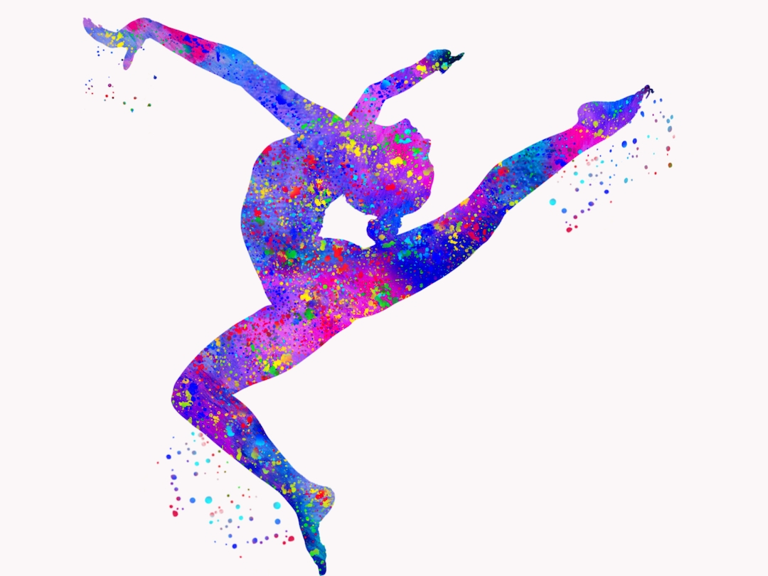 GYMNASTICS, GYMNAST GIRL, Artwork for Girls Room Decoration Featuring ...