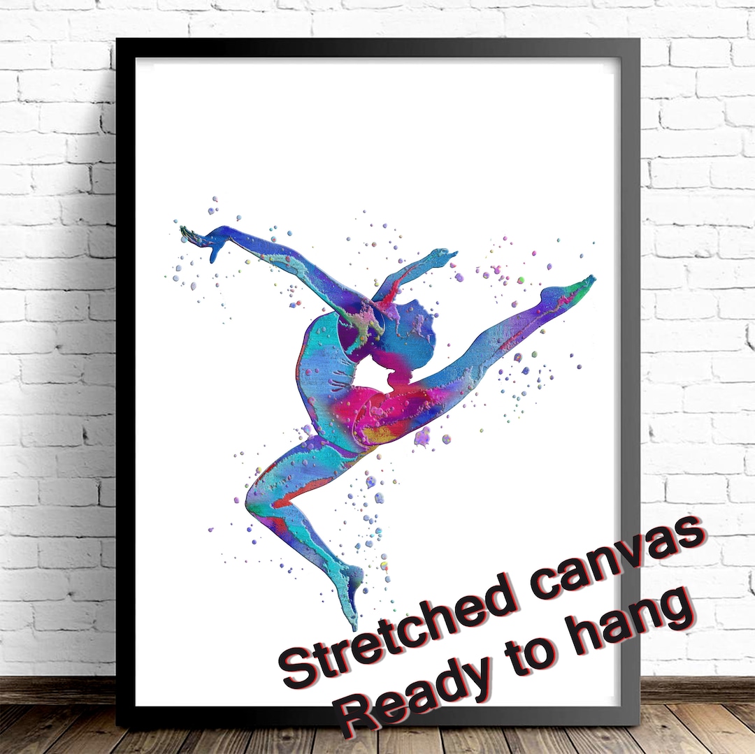 GYMANST FEMALE ARTISTIC Poster Gymnastics Watercolor Print Gymnast Girl ...