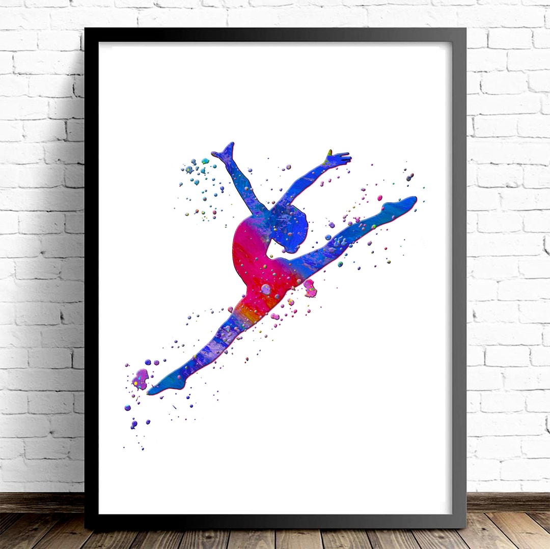 ARTISTIC GYMANSTICS FEMALE Poster Gymnast Watercolor Print Gymnast Girl ...